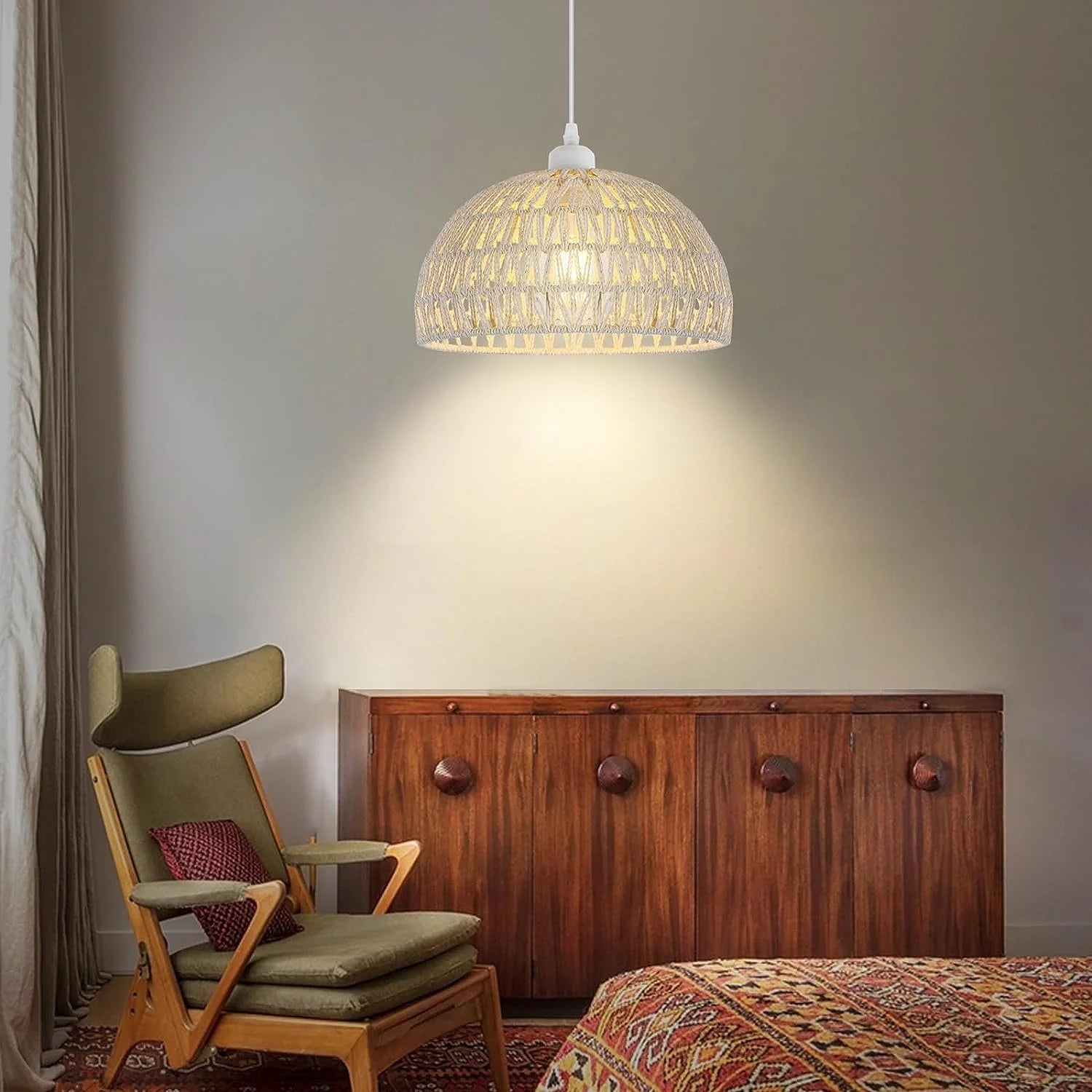 Suspension Luminaire en Rotin Moderne : Éclairez Votre Espace avec Élé ...